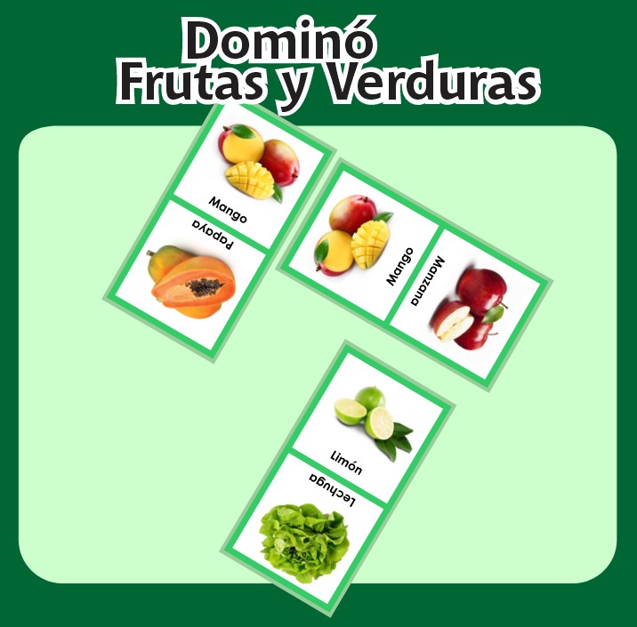 Dominó de Frutas y Verduras – Didacticos Mentes Creativas
